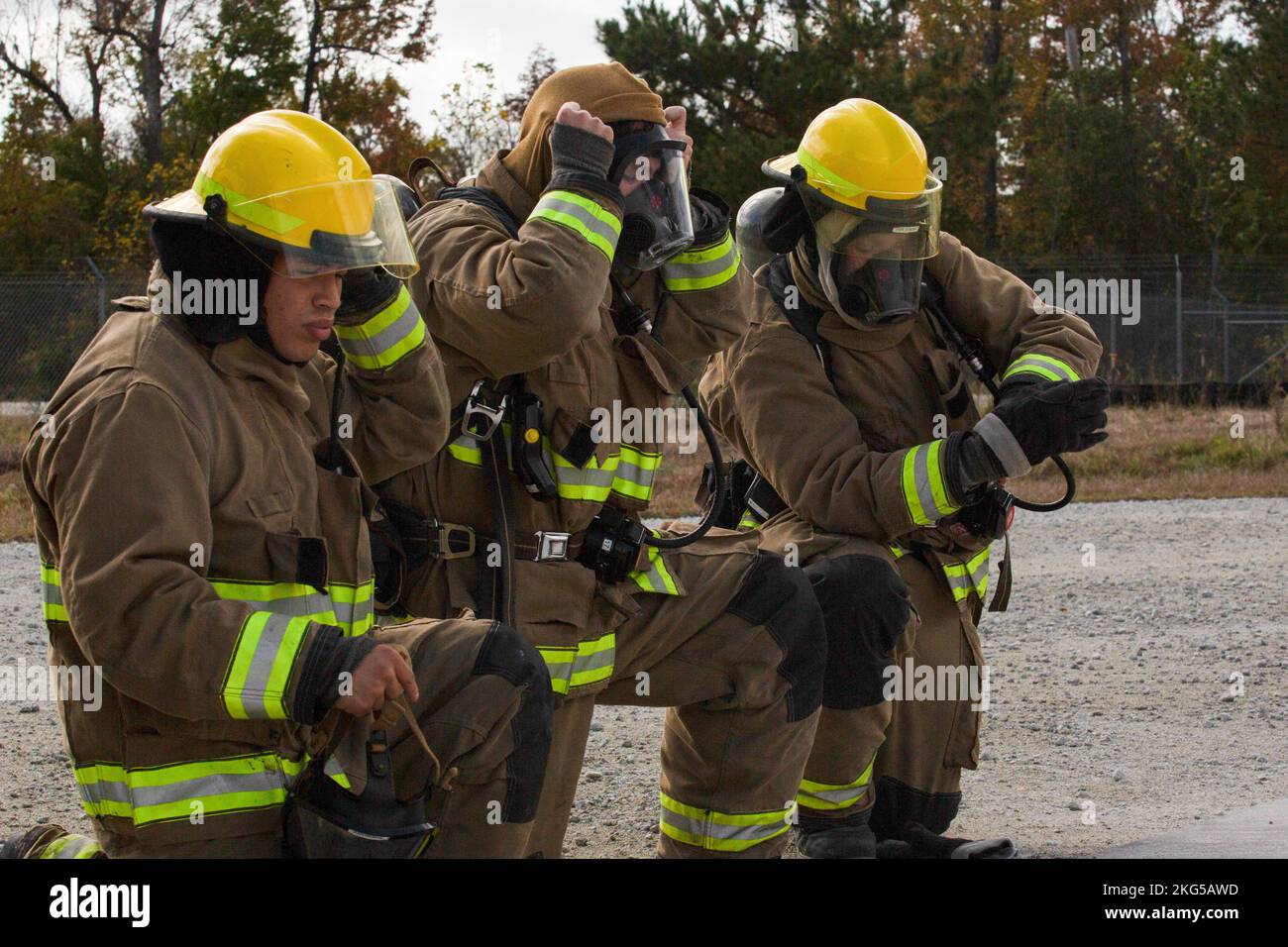 Aircraft rescue and firefighting Marines with Headquarters and ...