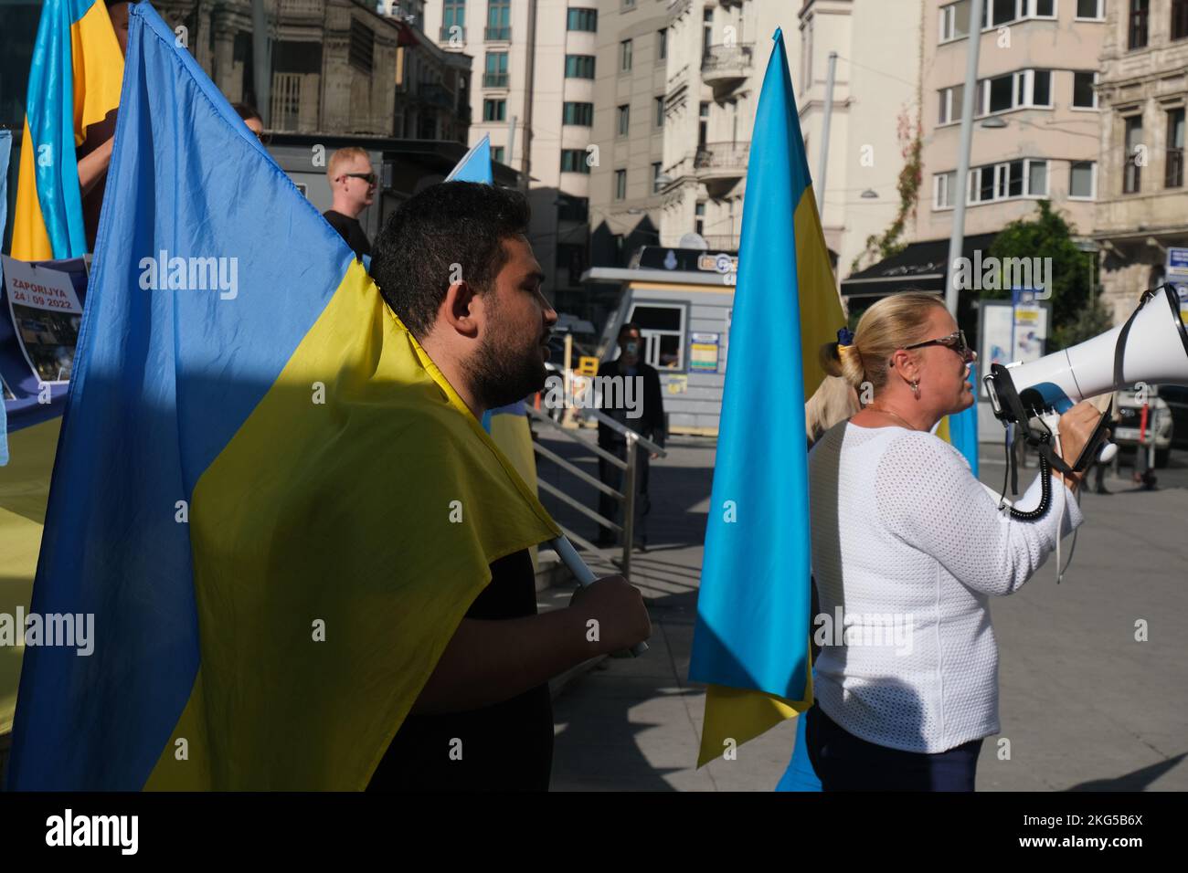 The Ukraine-Russia war was protested in Turkey Stock Photo - Alamy