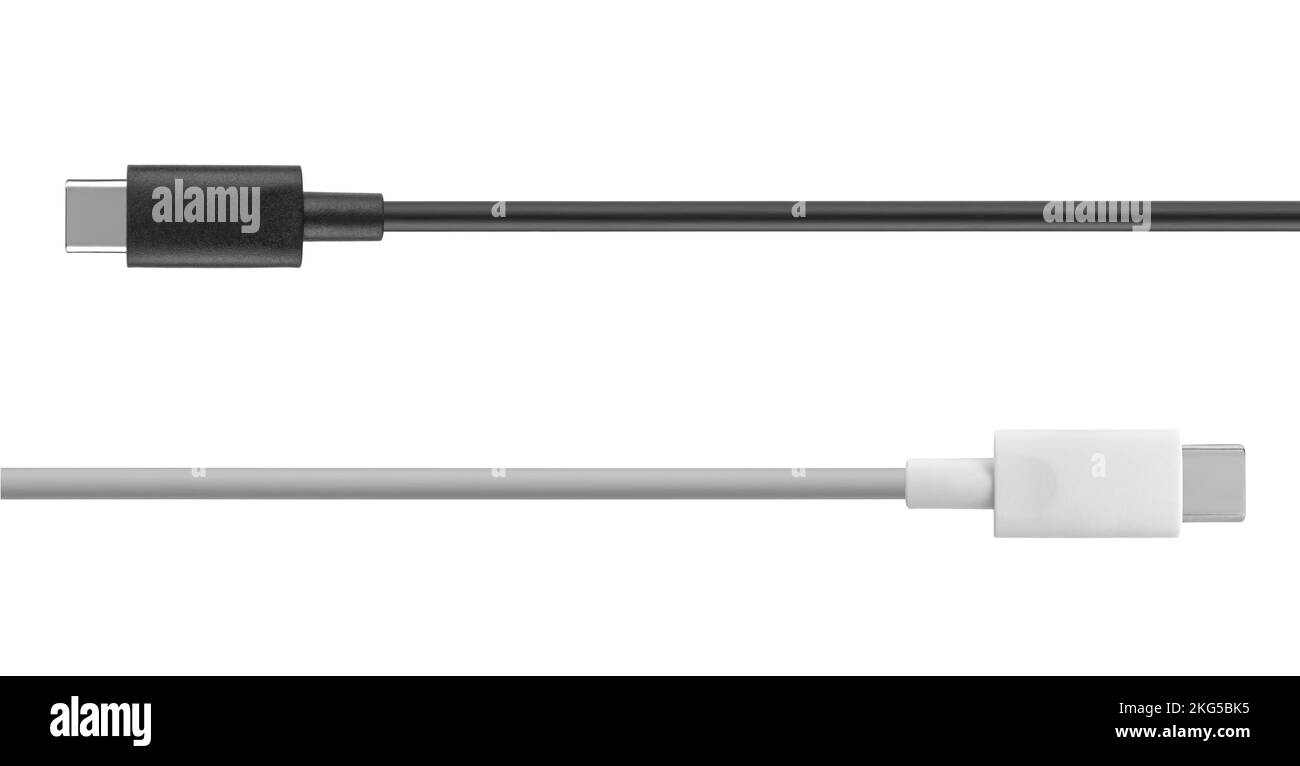 cable with Type-C connector, isolated on white background Stock Photo ...