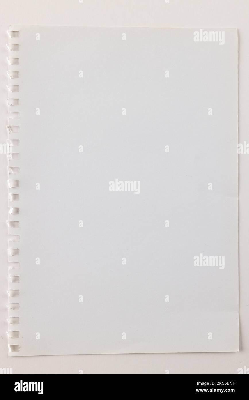 White piece of notebook with copy space on white background Stock Photo ...