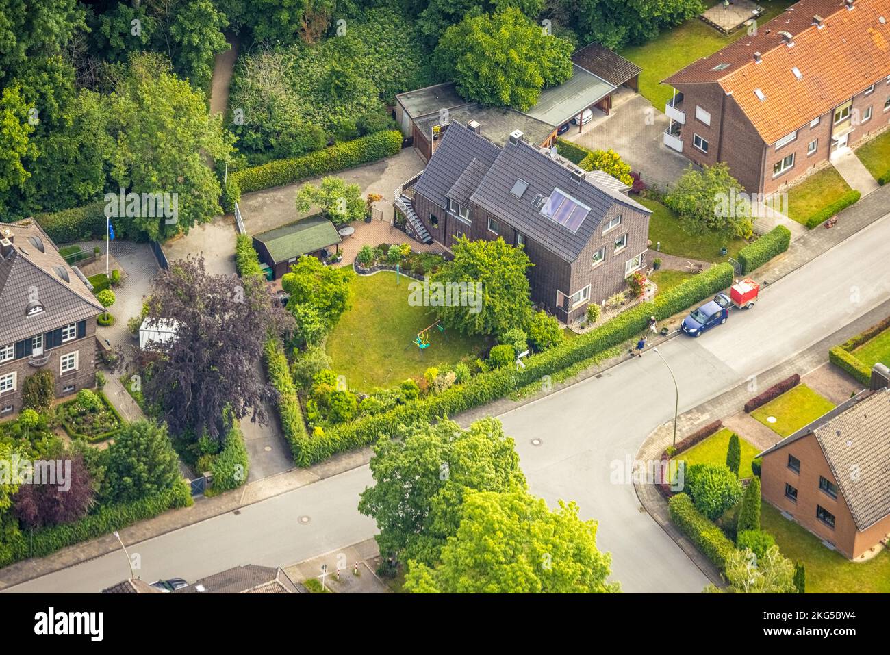 Aerial view, residential building Kleistraße, Heessen, Hamm, Ruhr area ...