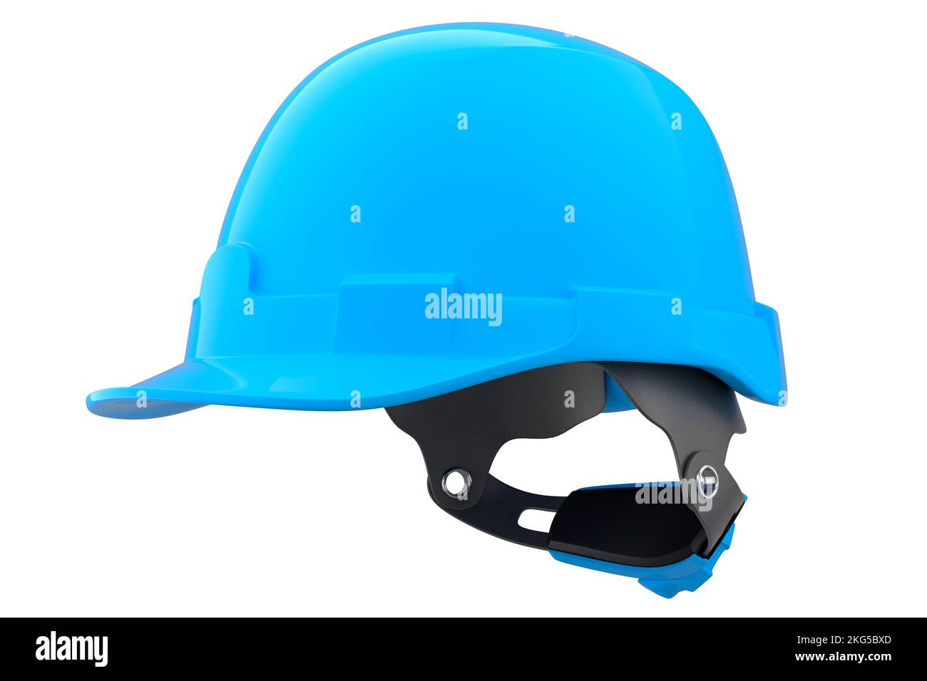 Blue safety helmet or hard cap isolated on white background. 3d render ...