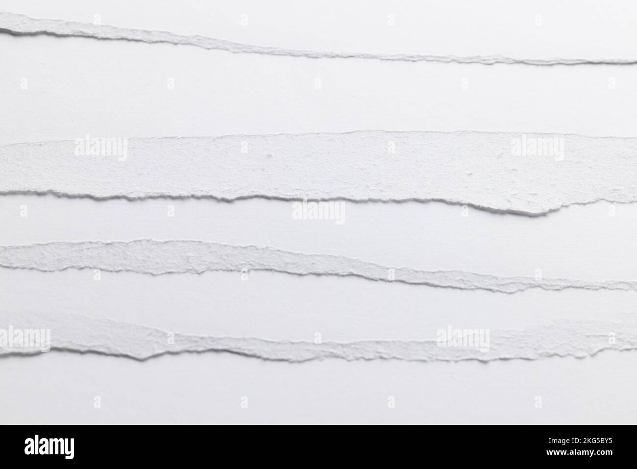 Ripped up pieces of white paper with copy space on white background ...