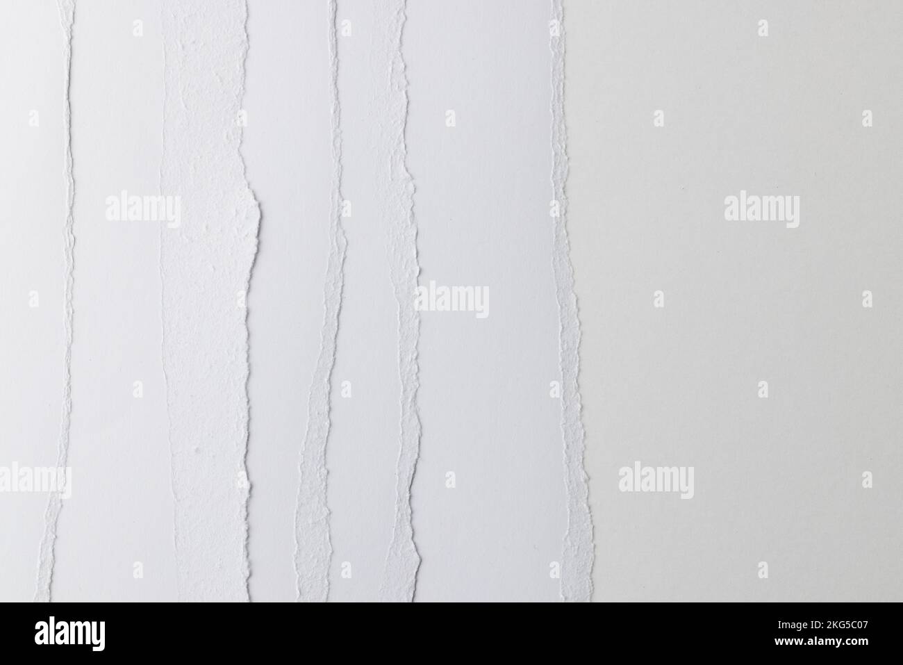 Ripped up pieces of white paper with copy space on white background ...