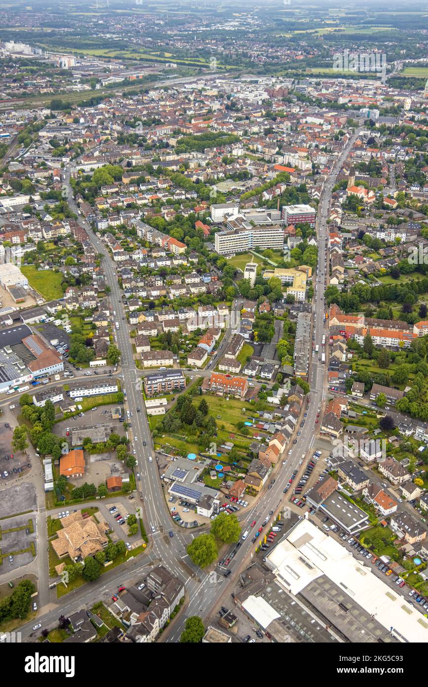Aerial view, residential area between Werler Straße and Richard-Wagner ...