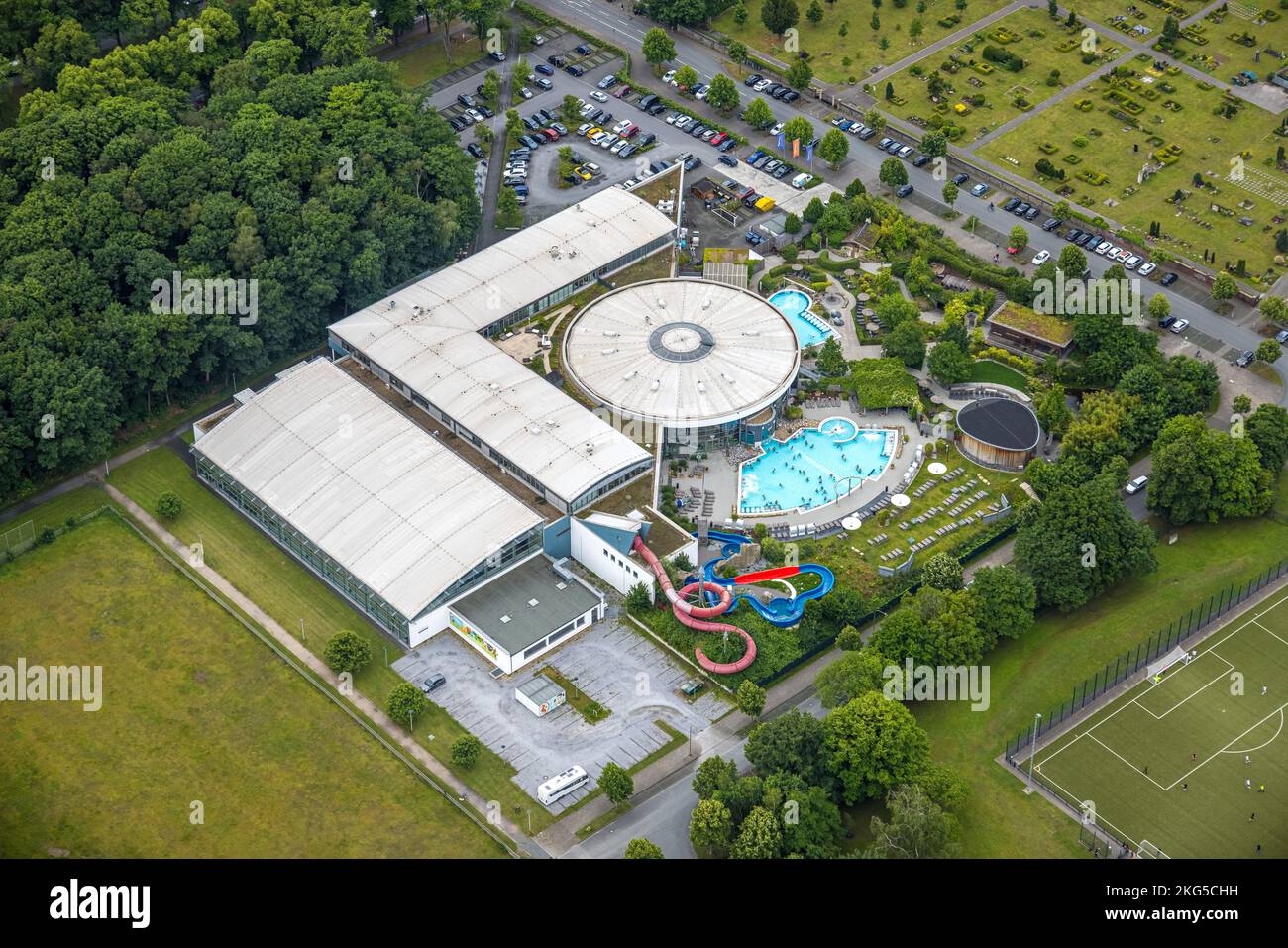 Aerial view, Maximare Erlebnistherme, adventure pool, Hamm bath, Hamm ...