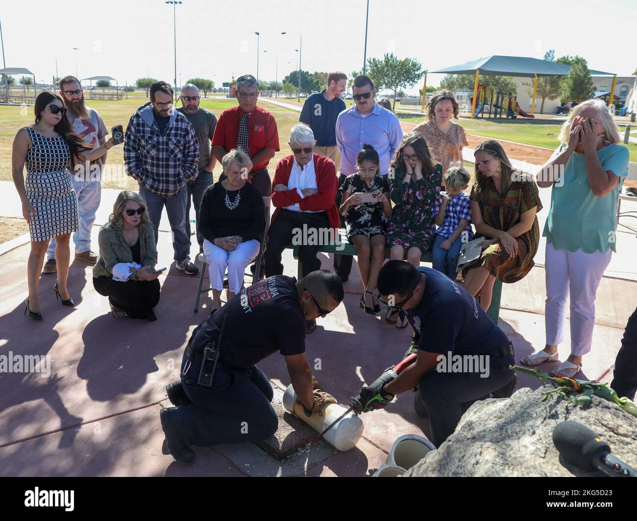 Marine Corps Air Station (MCAS) Yuma fire department personnel cut open ...
