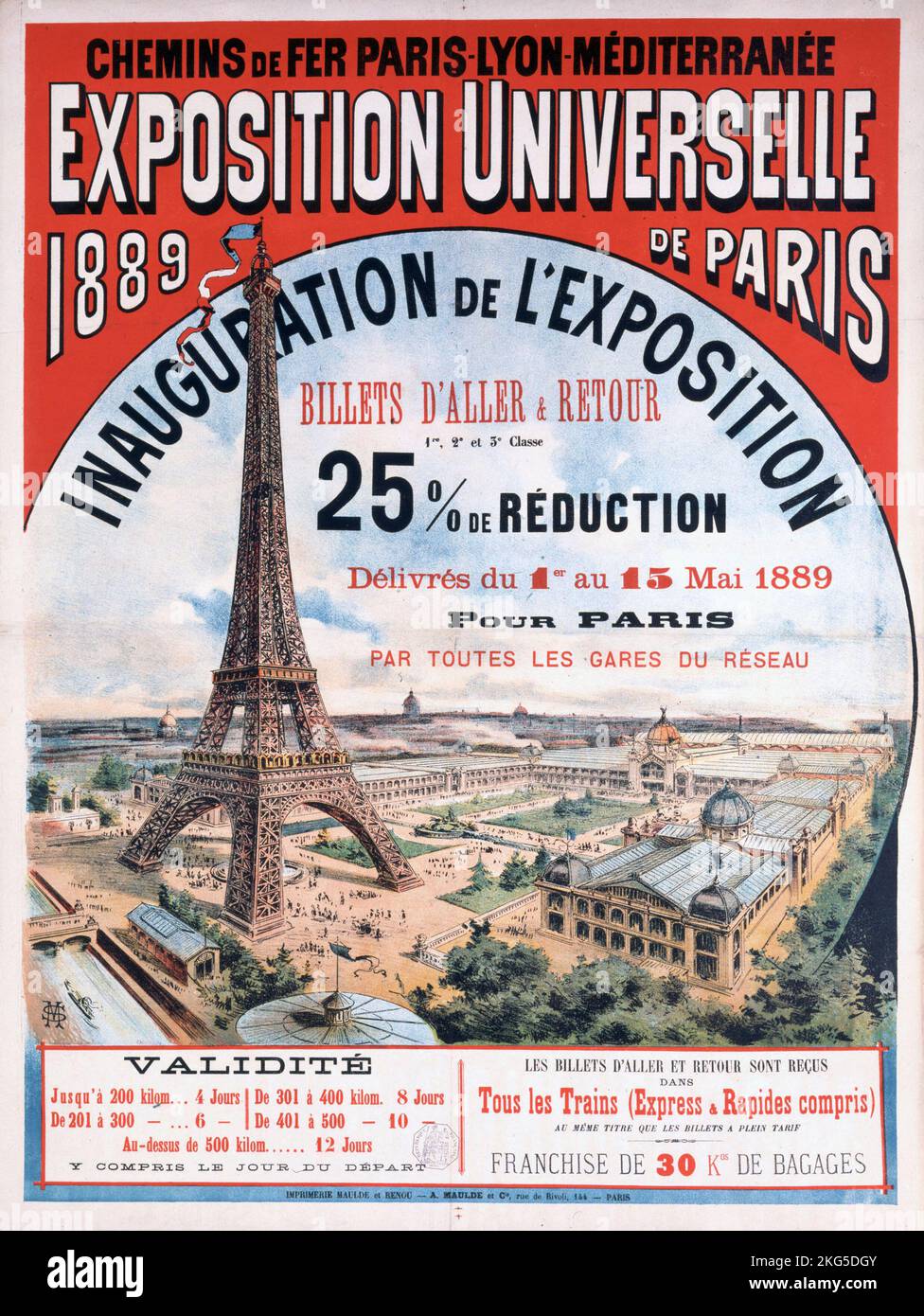 Inauguration de l'Exposition Universelle de 1889. Chemins de fer Paris ...