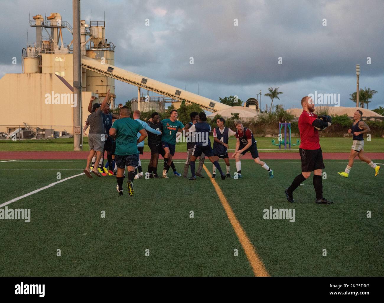 U.S. Navy members and U.S. Air Force members play in a soccer ...