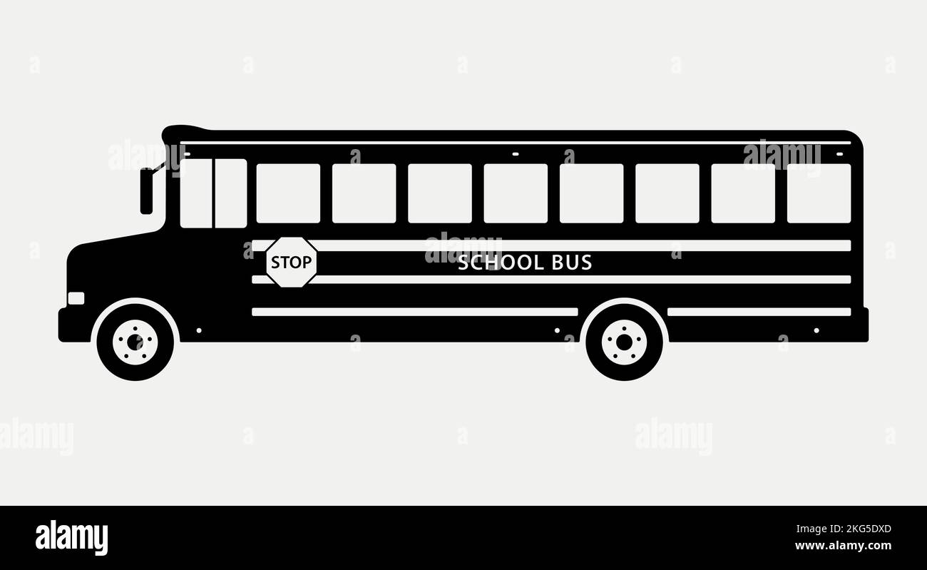 A simple school bus icon isolated on a white background Stock Vector ...