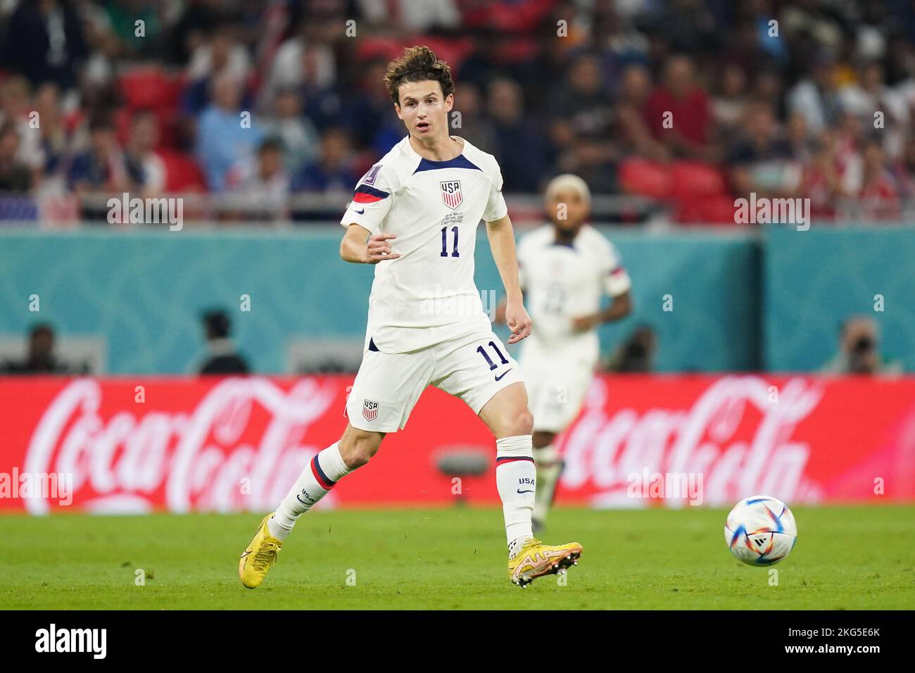 USA's Brenden Aaronson during the FIFA World Cup Group B match at the ...