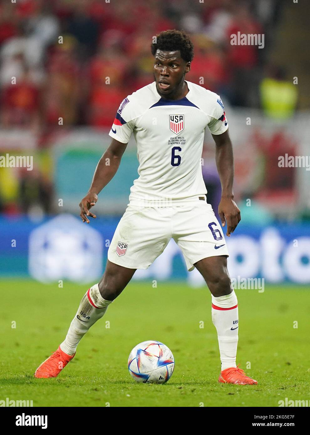 USA's Yunus Musah during the FIFA World Cup Group B match at the Ahmad ...