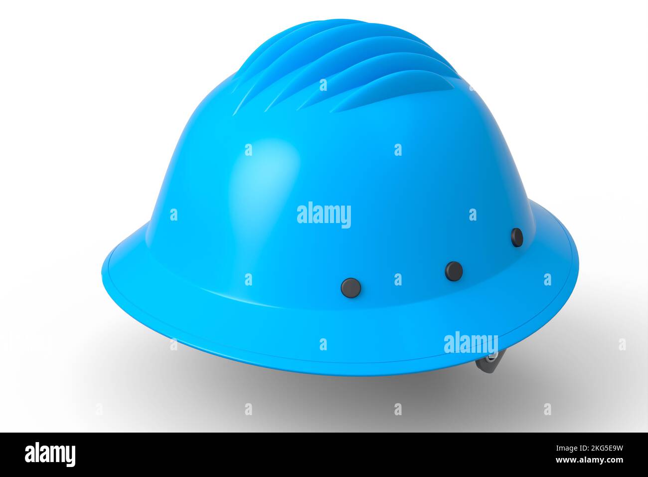 Blue safety helmet or hard cap isolated on white background. 3d render ...
