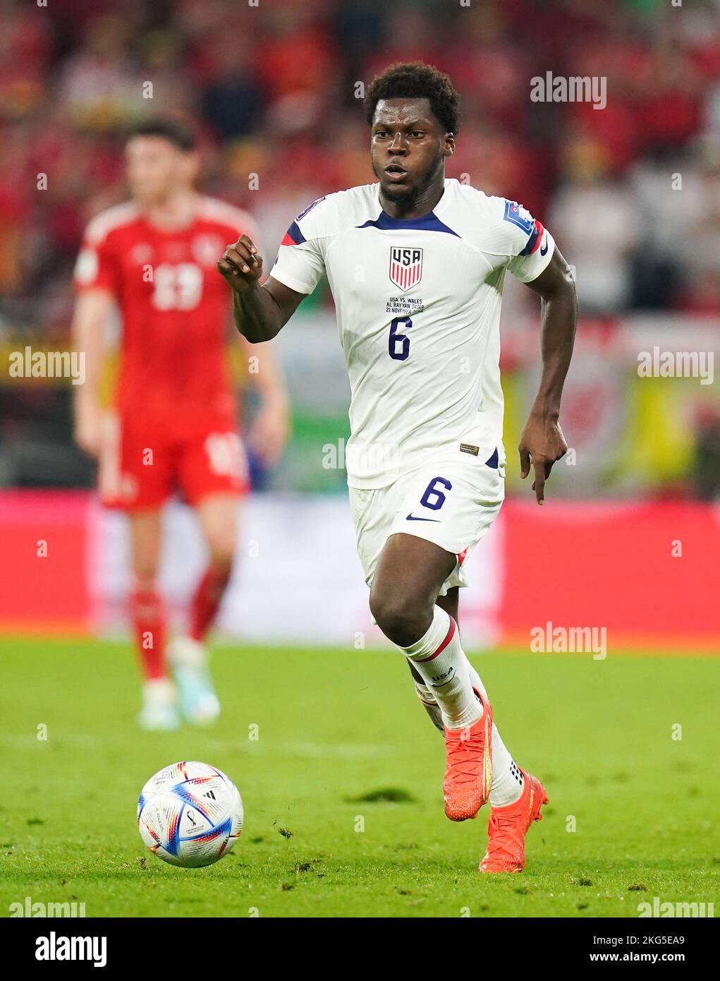 USA's Yunus Musah during the FIFA World Cup Group B match at the Ahmad ...