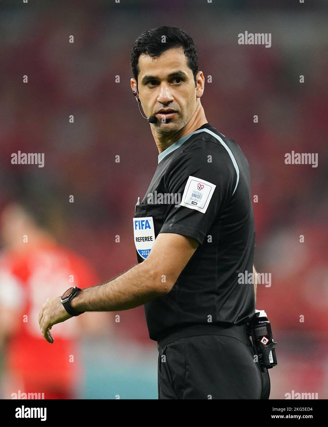 Referee Abdulrahman Al-Jassim during the FIFA World Cup Group B match ...