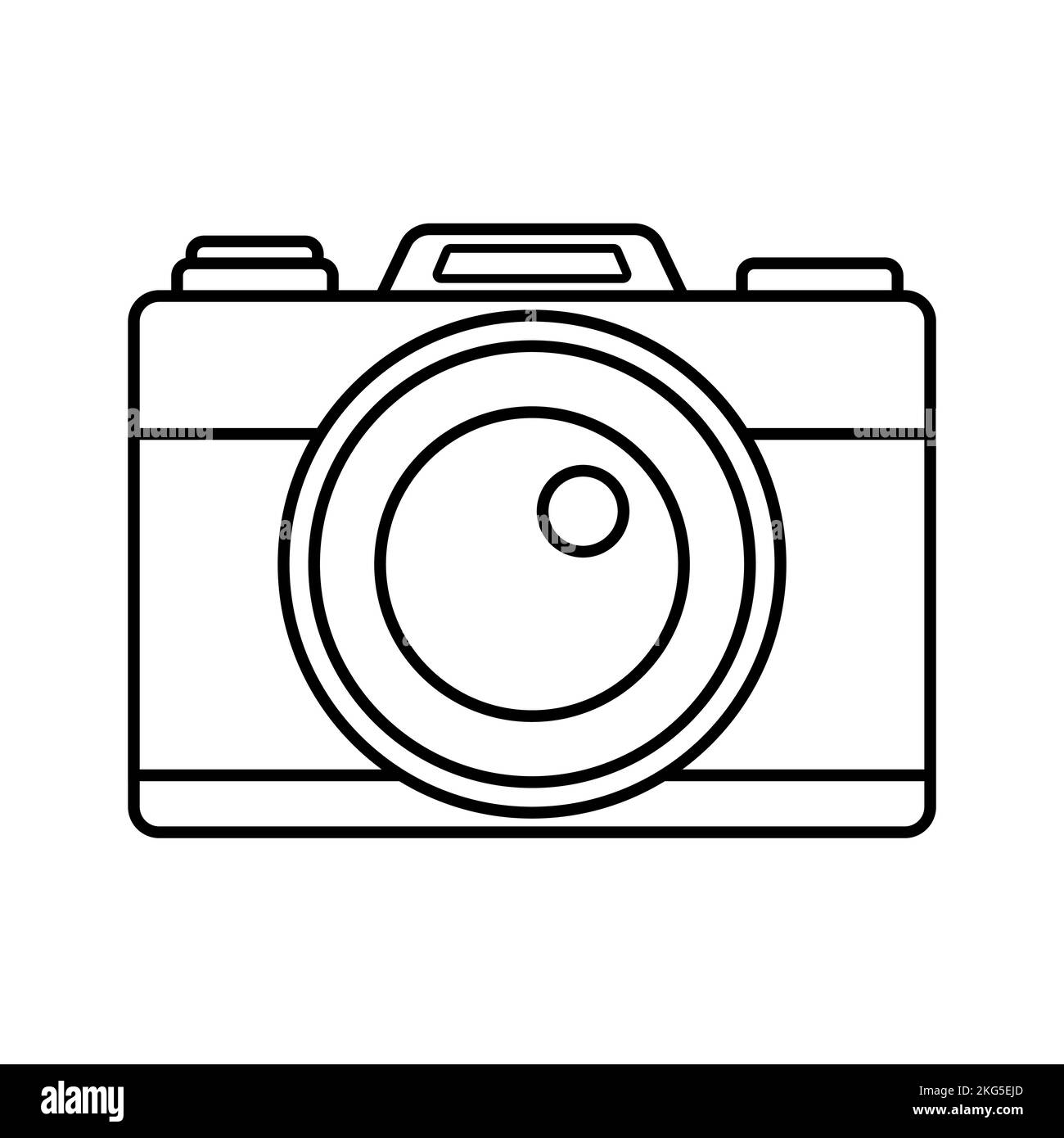 Vector flat outline photo camera isolated on white background Stock ...