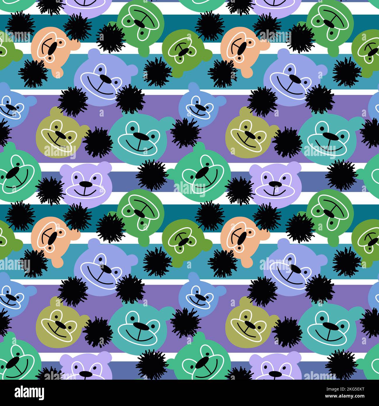 Cartoon toys animals seamless fluffy bears pattern for wrapping paper ...