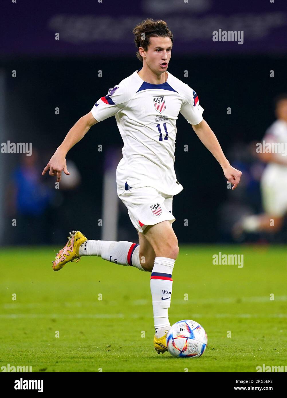 USA's Brenden Aaronson during the FIFA World Cup Group B match at the ...