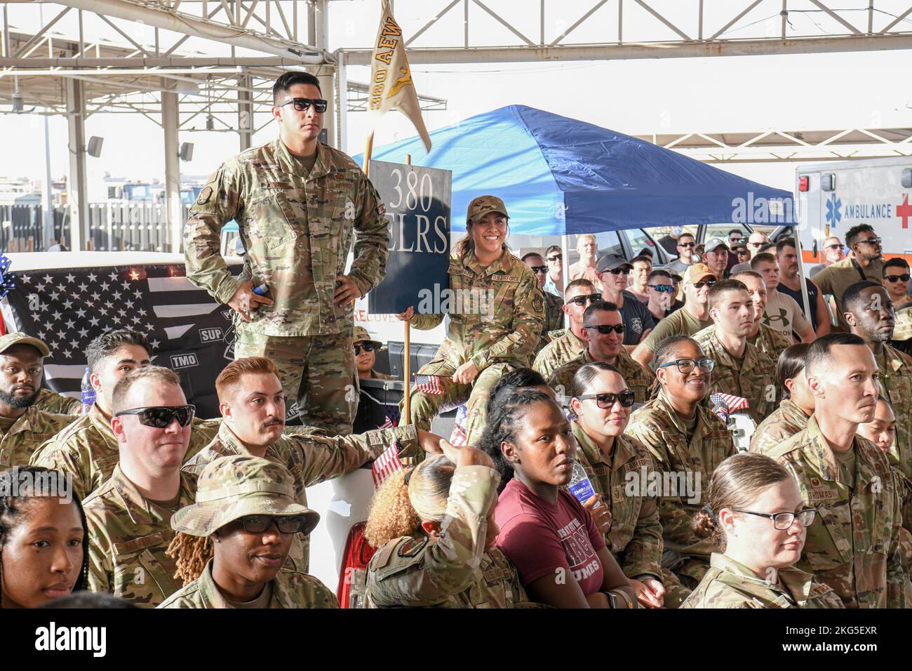 Airmen assigned to the 380th Expeditionary Logistics Readiness Squadron ...