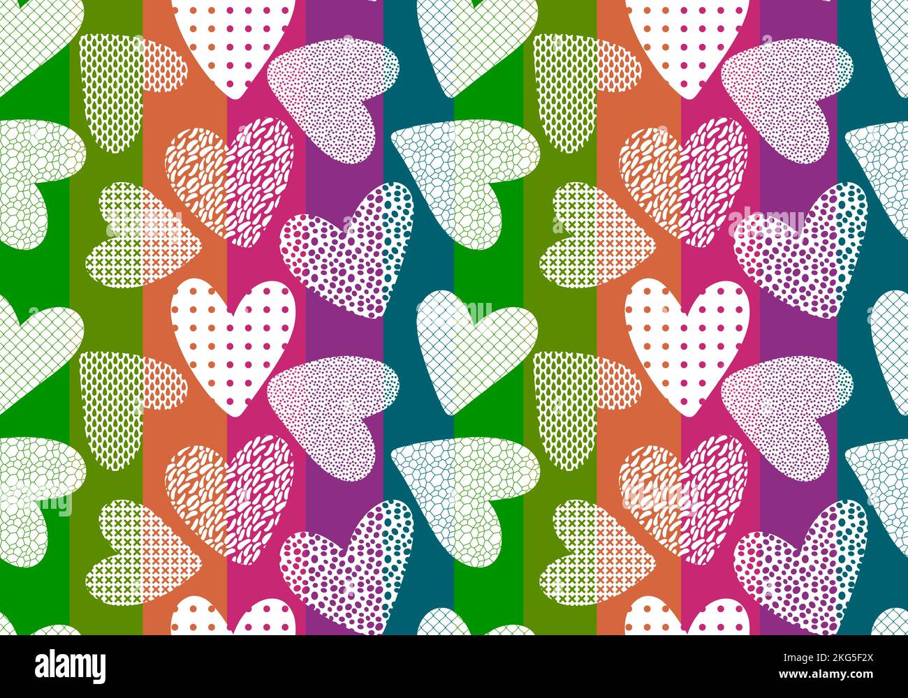 Valentines hearts seamless cartoon pattern for wrapping paper and kids ...