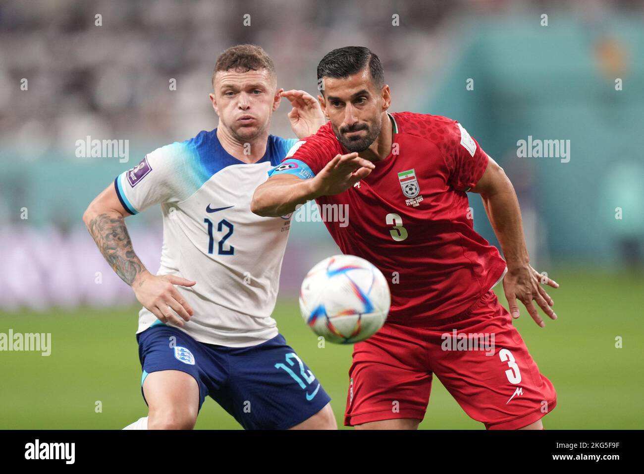 Kieran Trippier of England and Safi of Iran during the Qatar 2022 World ...