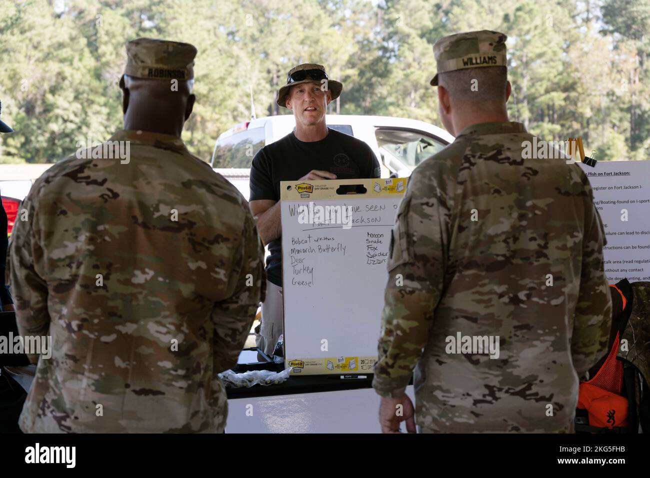 Keith Sutton, with Environmental Division’s Wildlife Branch, explains ...