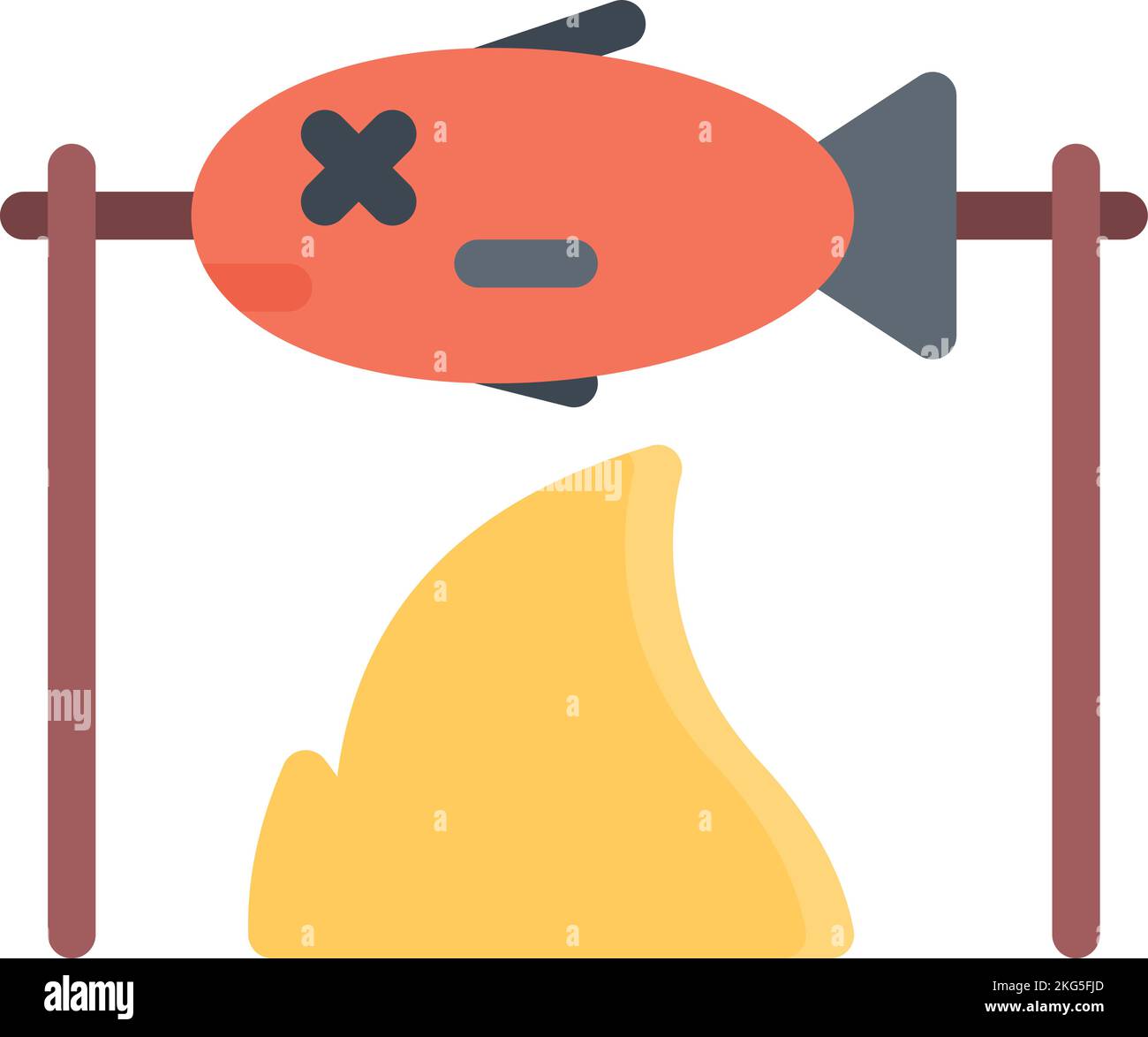 beach and camping icons, fish bonfire Stock Vector Image & Art - Alamy
