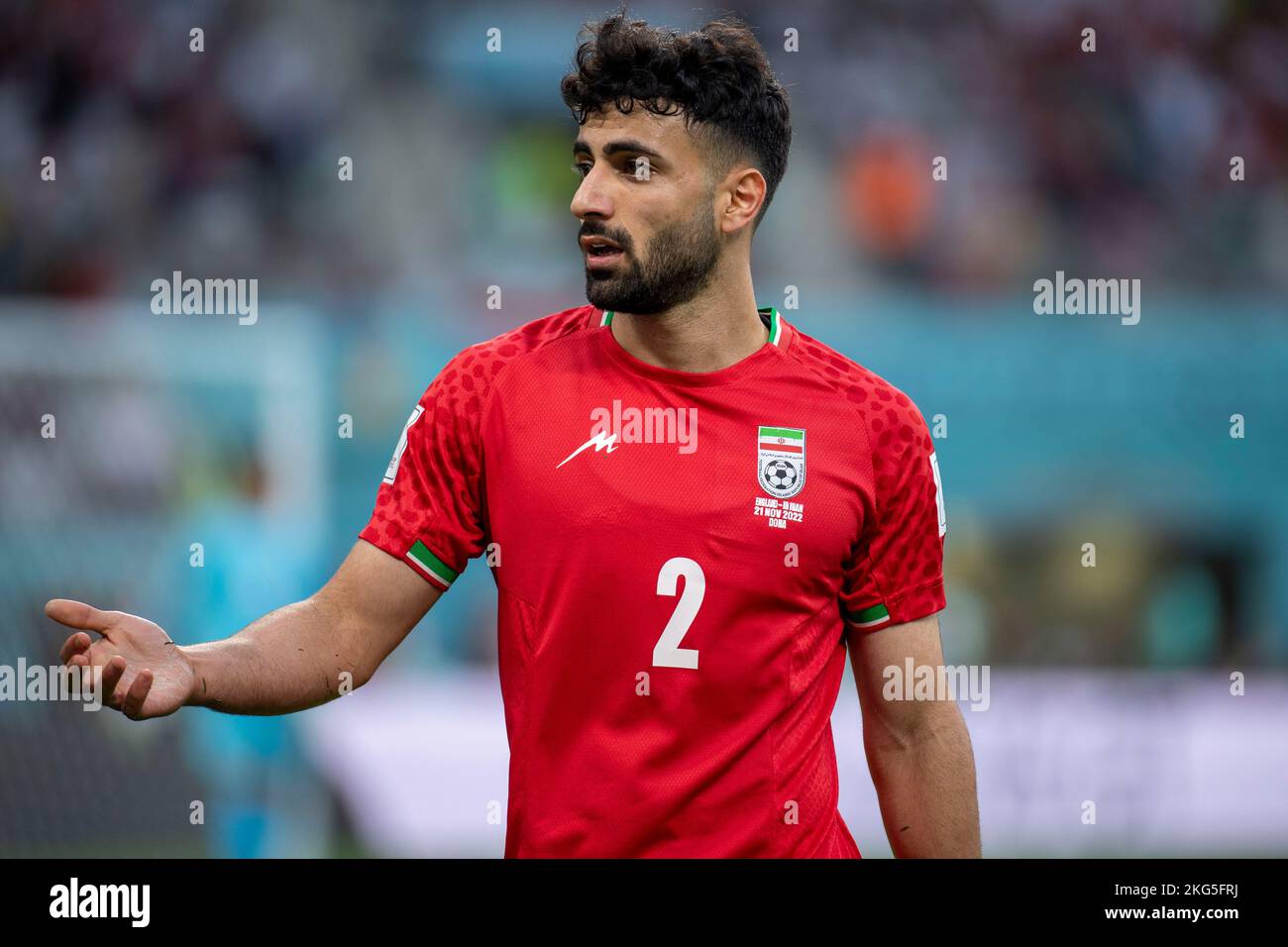 DOHA, CA - 21.11.2022: ENGLAND VS IRAN - Sadegh Moharrami of Iran ...