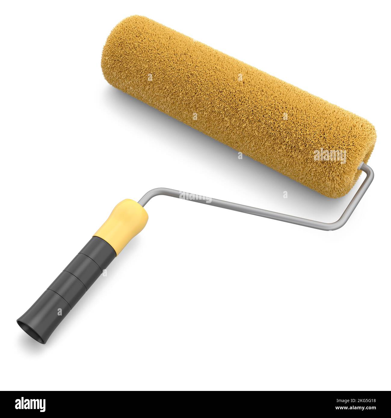 Paint roller for painting walls and renovating apartment on white ...