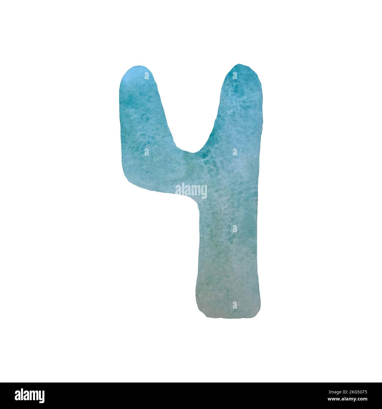 Number four figure blue a watercolor illustration Stock Photo - Alamy