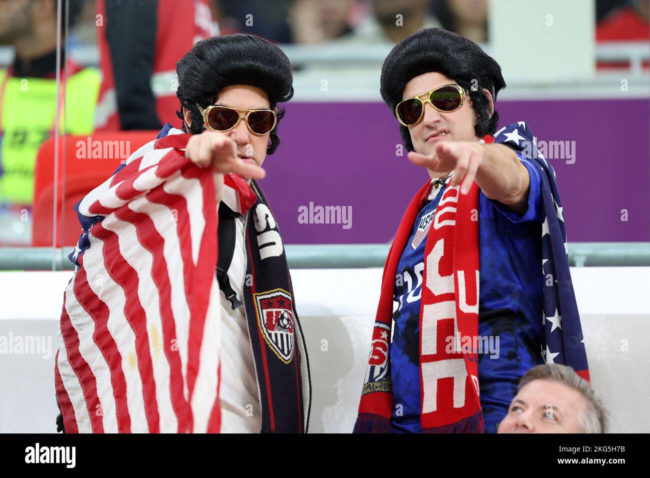 November 21, 2022, Al Rayyan, Doha, Qatar: USA fants dressed as 'Elvis ...