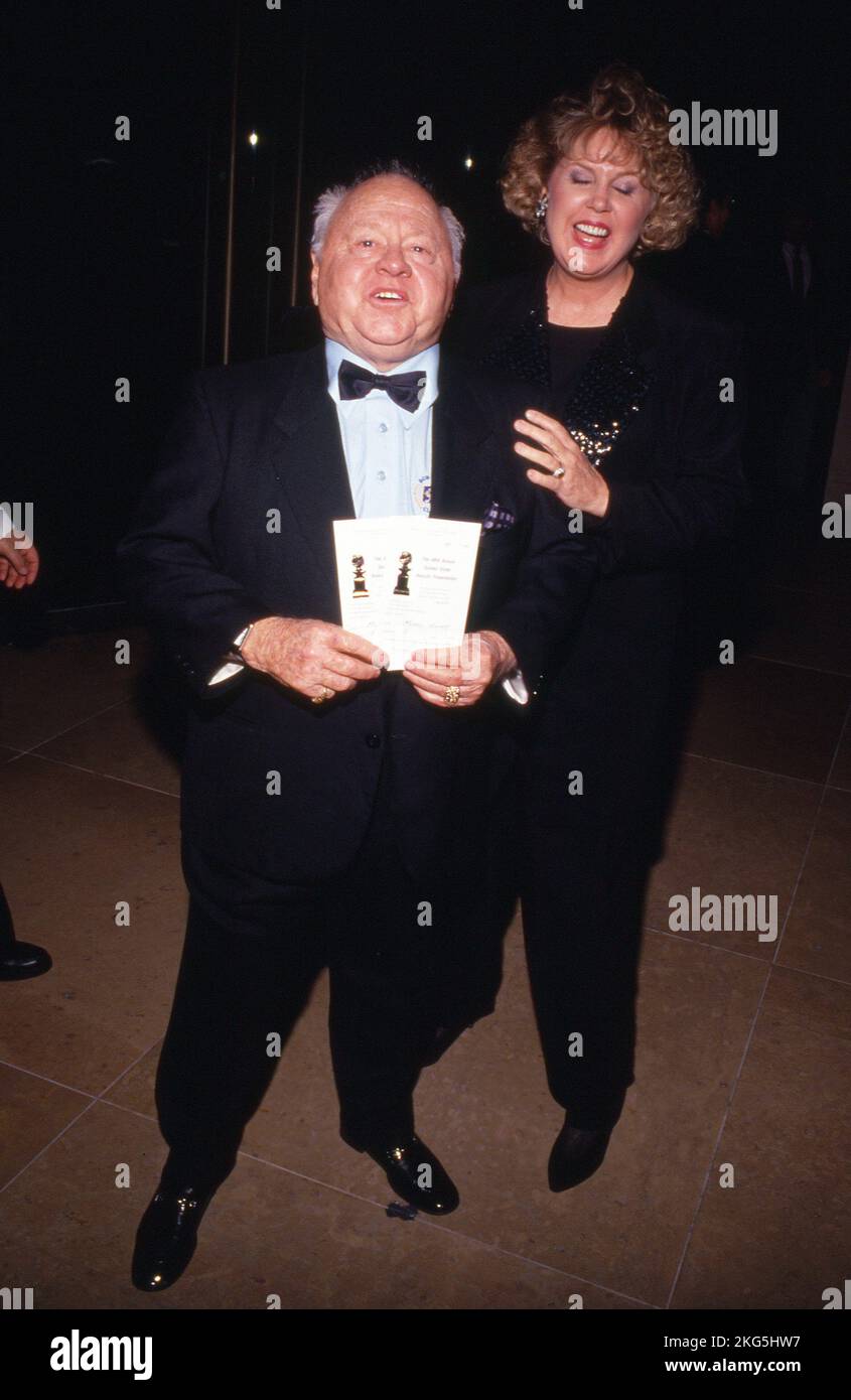 Mickey Rooney and Jan Chamberlin at the 48th Annual Golden Globe Awards ...