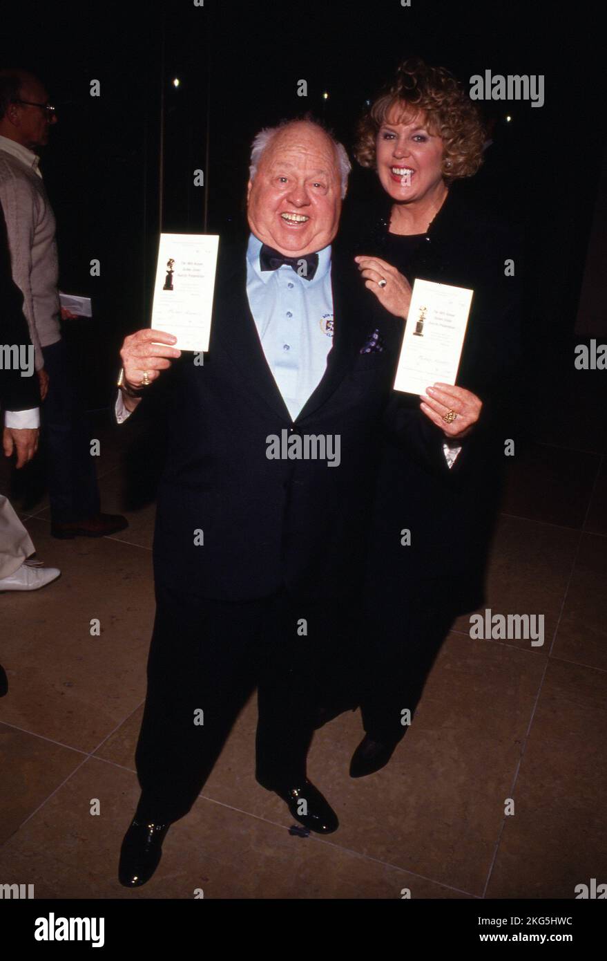 Mickey Rooney and Jan Chamberlin at the 48th Annual Golden Globe Awards ...