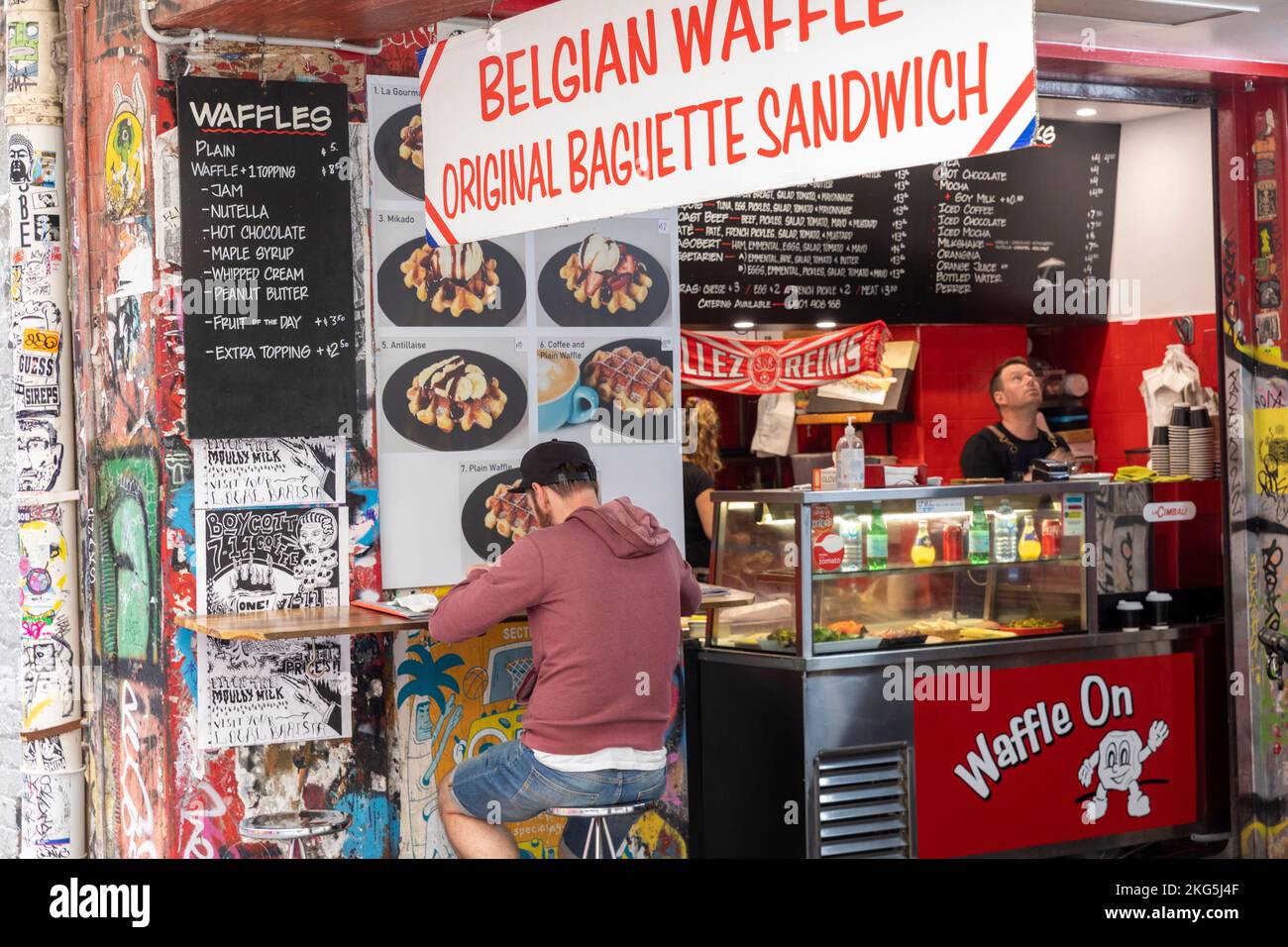 Waffle On belgian sandwich waffles cafe shop in Melbourne laneway ...