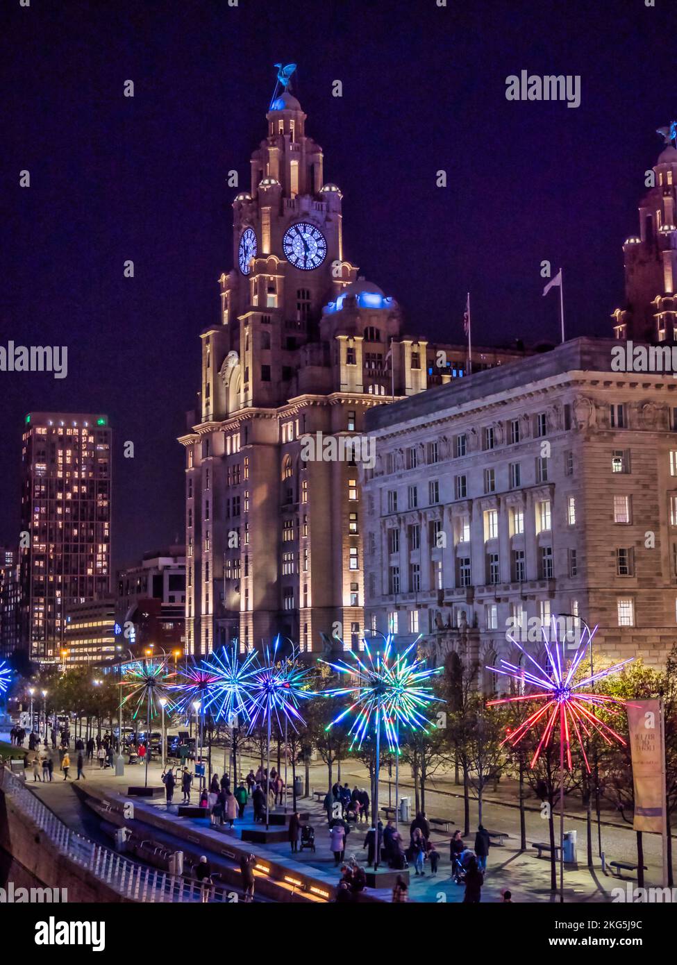 Street scenes around Pier Head and the Three Graces Buildings in the ...