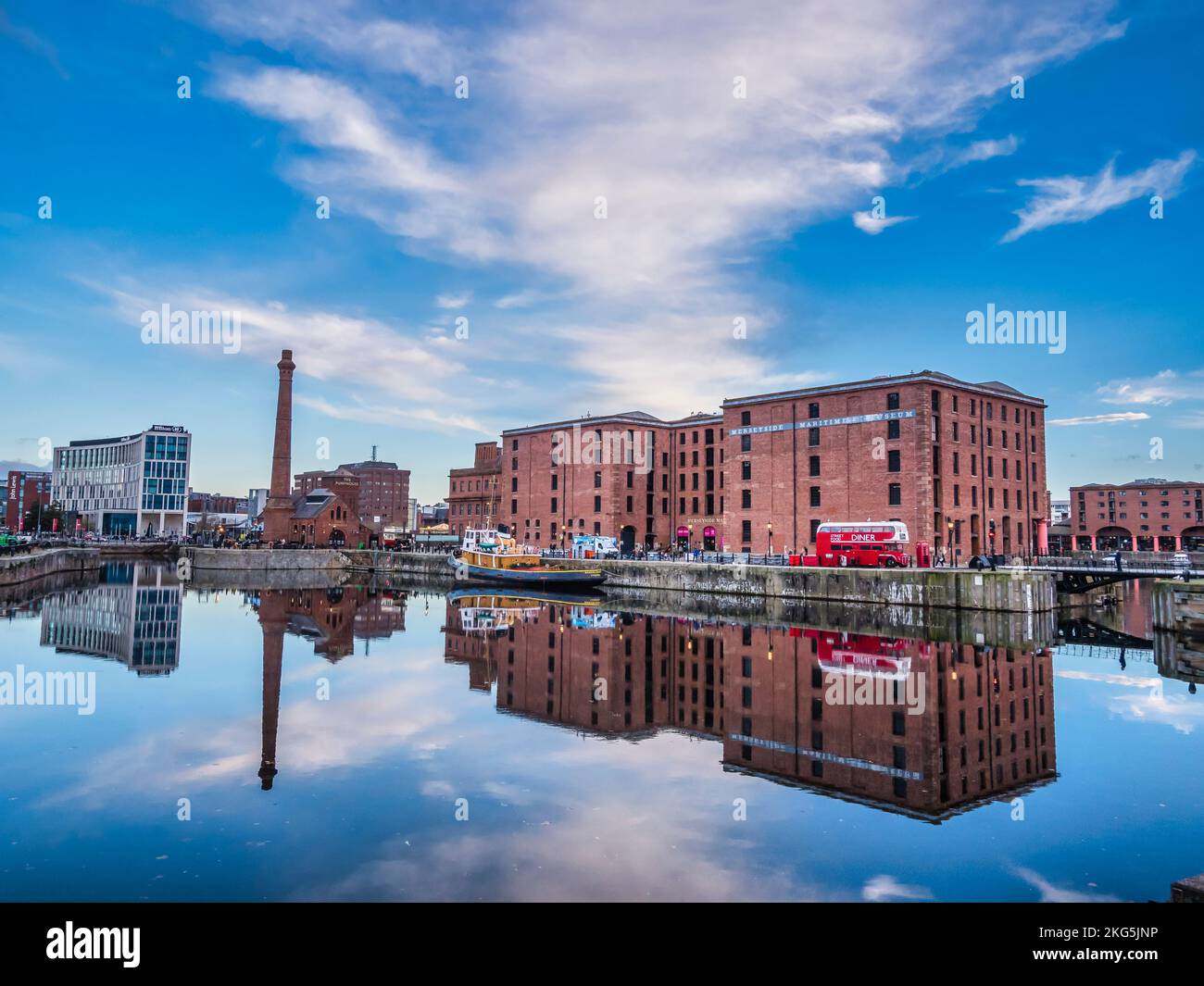Street scene in Liverpool seen here from the Albert Dock area looking ...