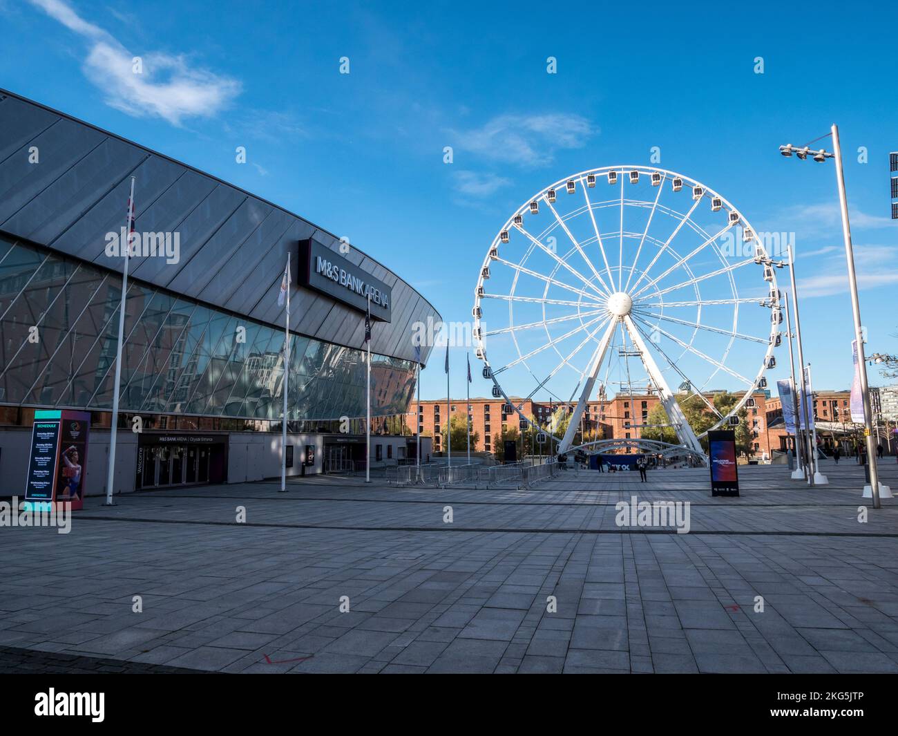 Street scenes in the port city of Liverpool at the M&S Bank Arena ...