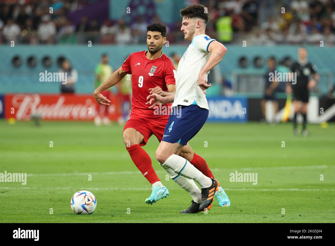 Declan Rice of England, Mehdi Taremi of Iran (left) during the FIFA ...