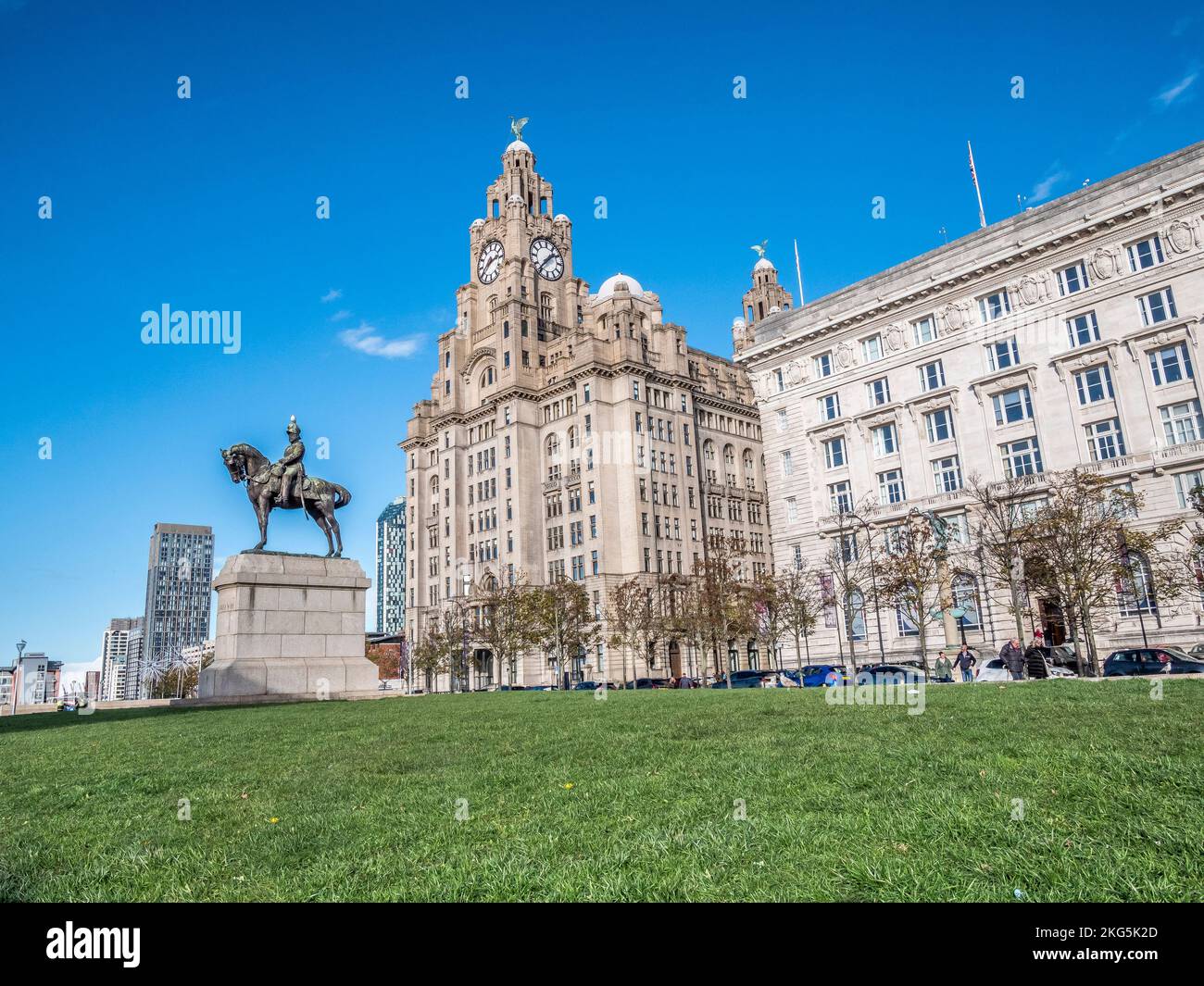 Street scenes in Liverpool seen here from the Pier Head promenade area ...