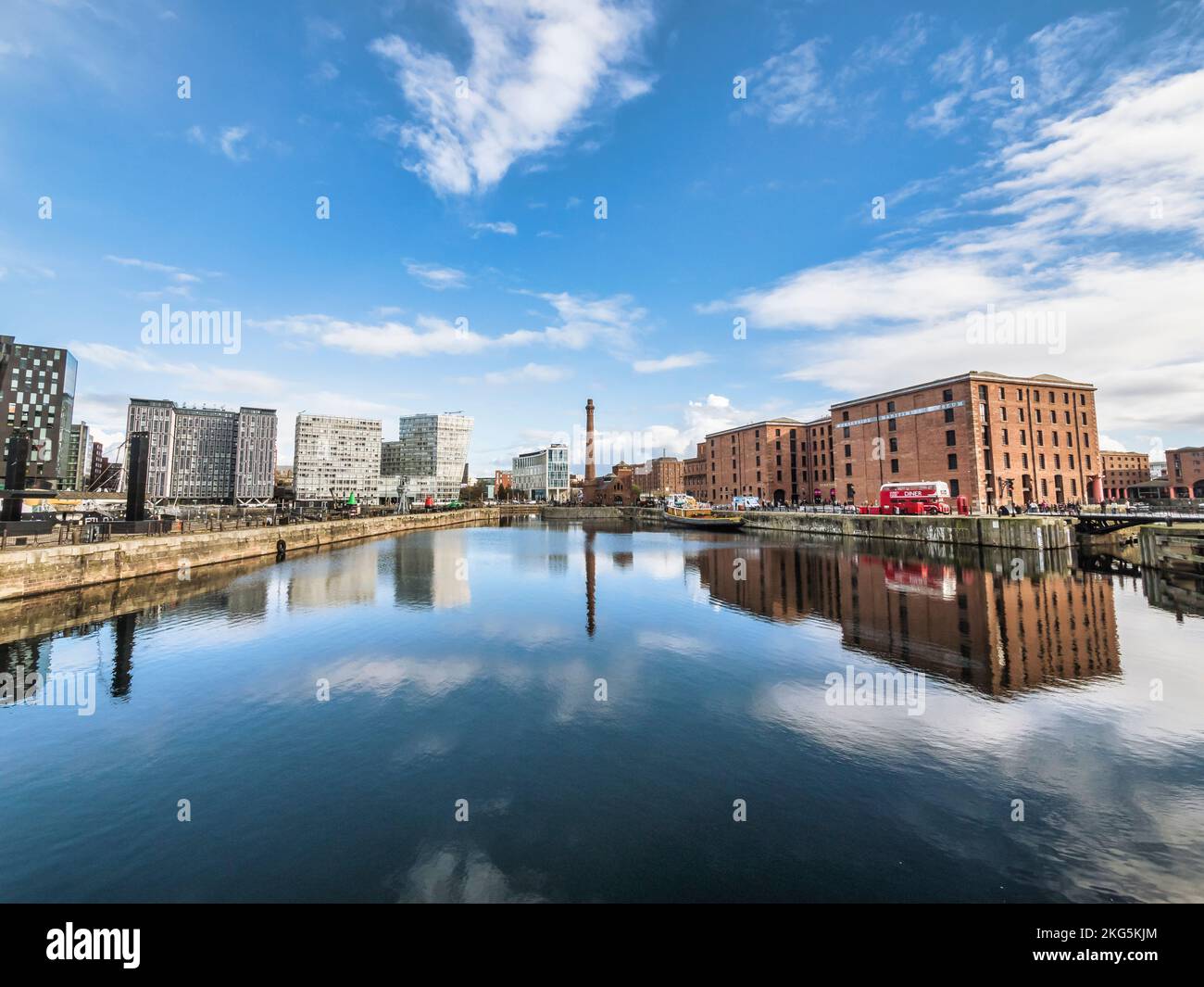 Street scene in Liverpool seen here from the Albert Dock area looking ...
