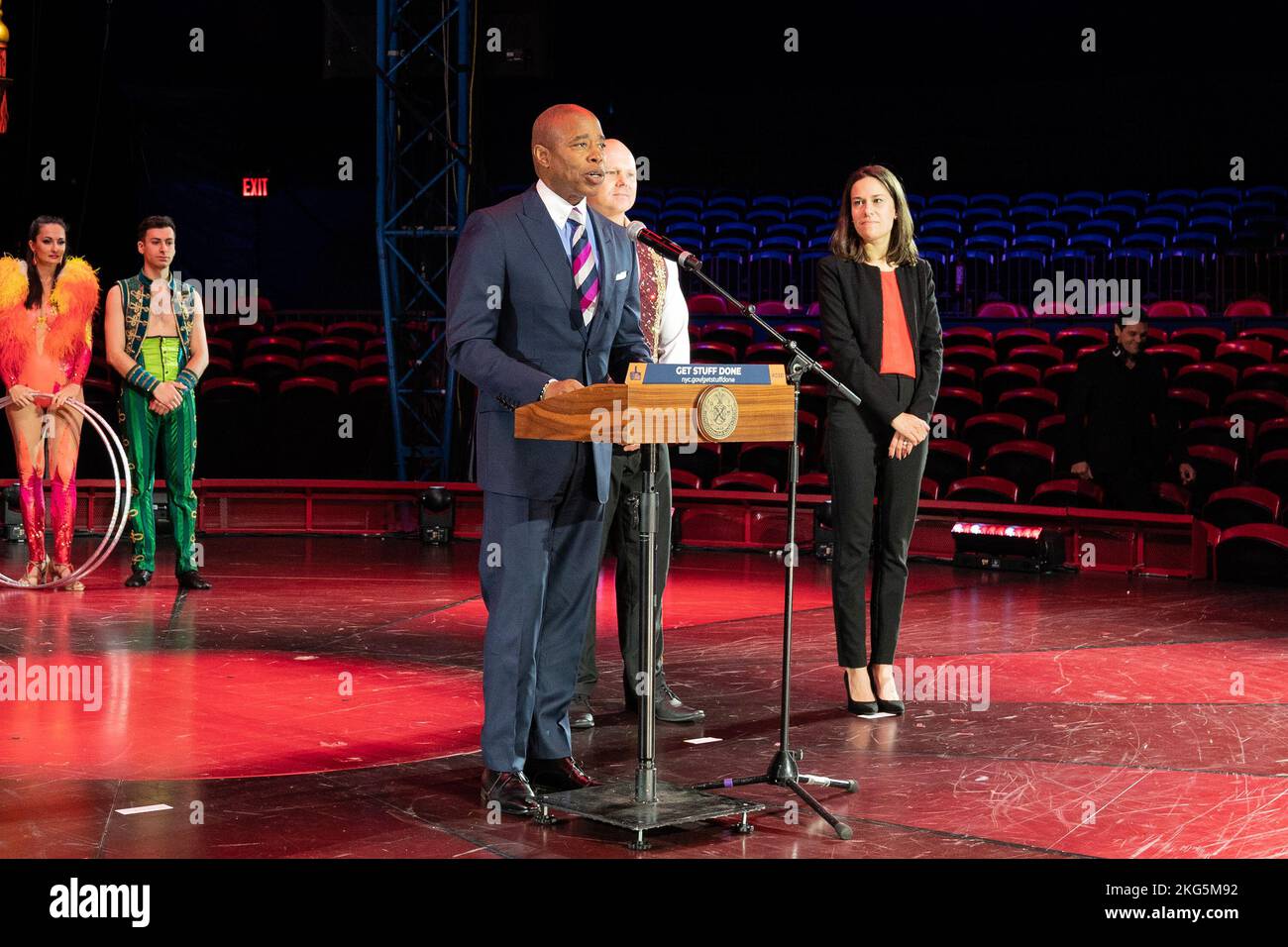 New York, New York, USA. 21st Nov, 2022. Mayor Eric Adams makes an ...