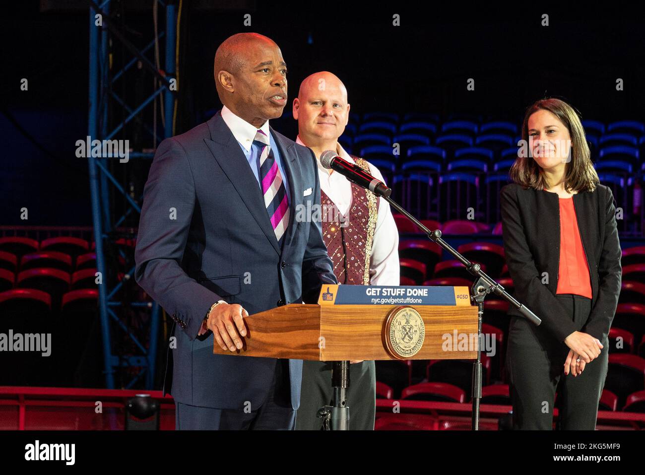 New York, United States. 21st Nov, 2022. Mayor Eric Adams makes an ...