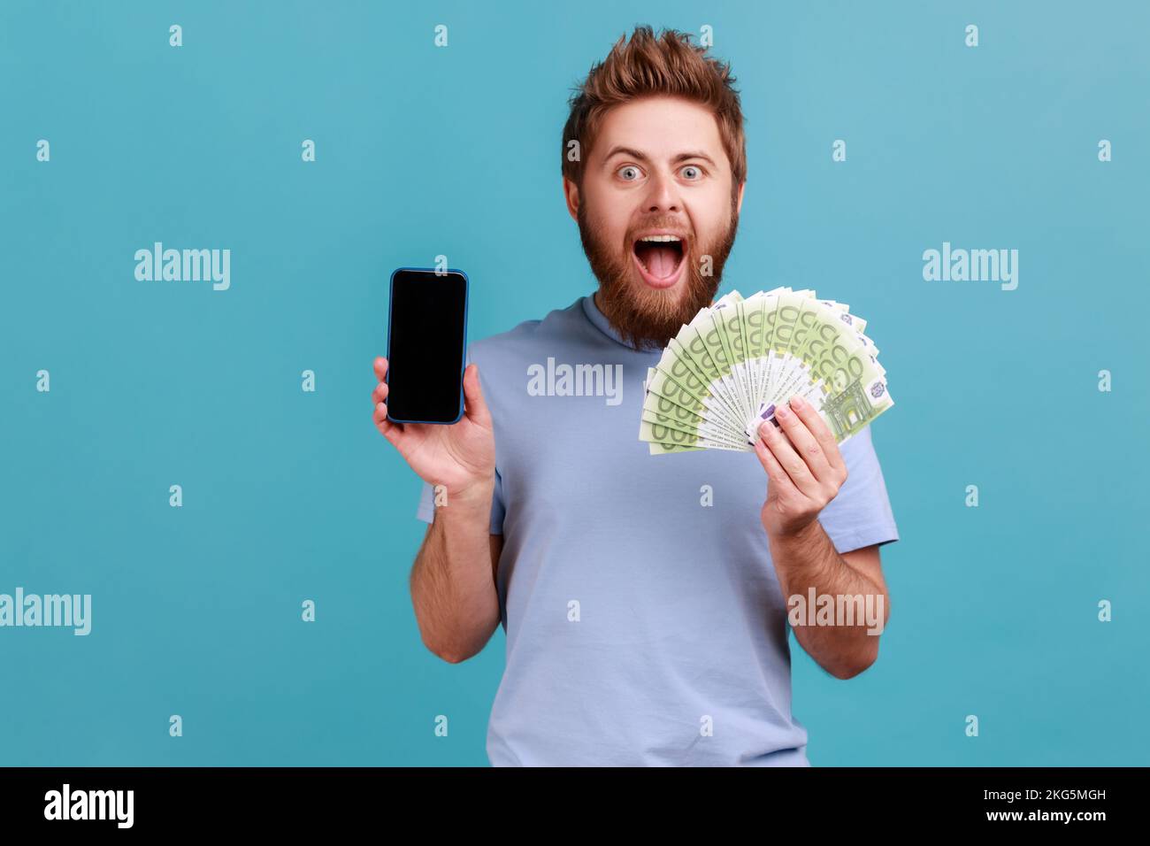 Portrait man excited online shopping hi-res stock photography and ...