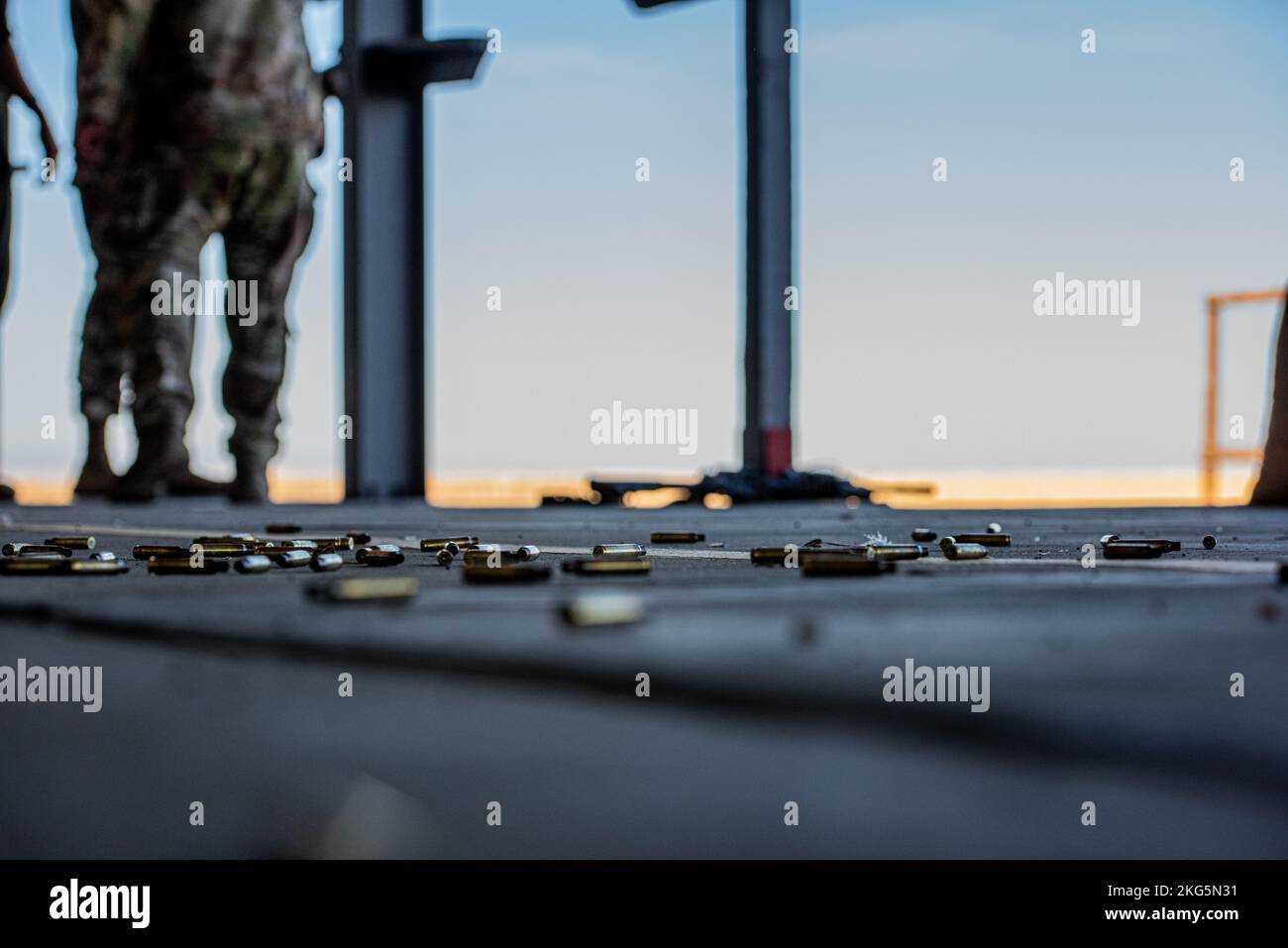 Expended shell casings from an M4 carbine lay on the Combat Arms ...