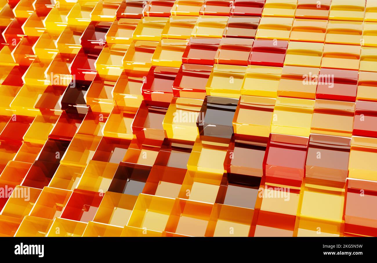 Full frame 3D-Illustration background formed with bright reflective ...