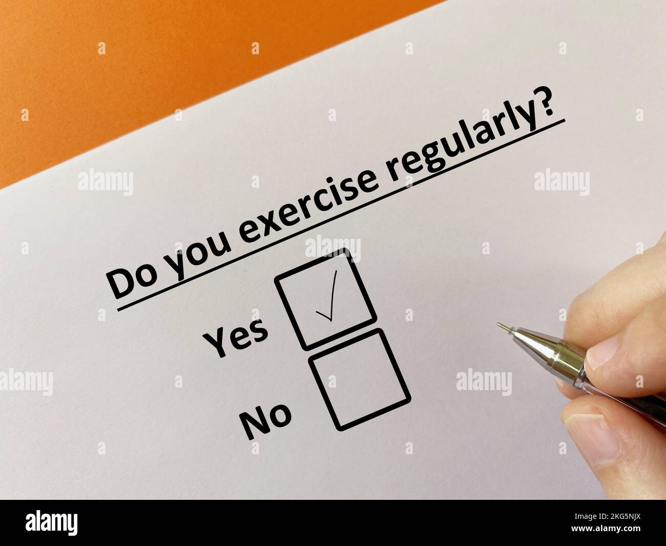 One person is answering question about diet. He exercises regularly ...