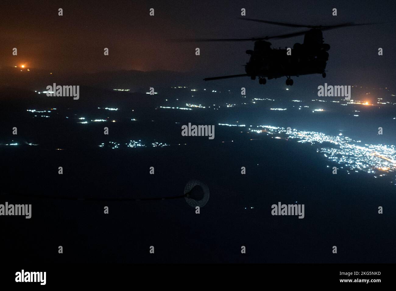 U.S. Army CH-47 Chinook aircrew prepare to perform helicopter aerial ...