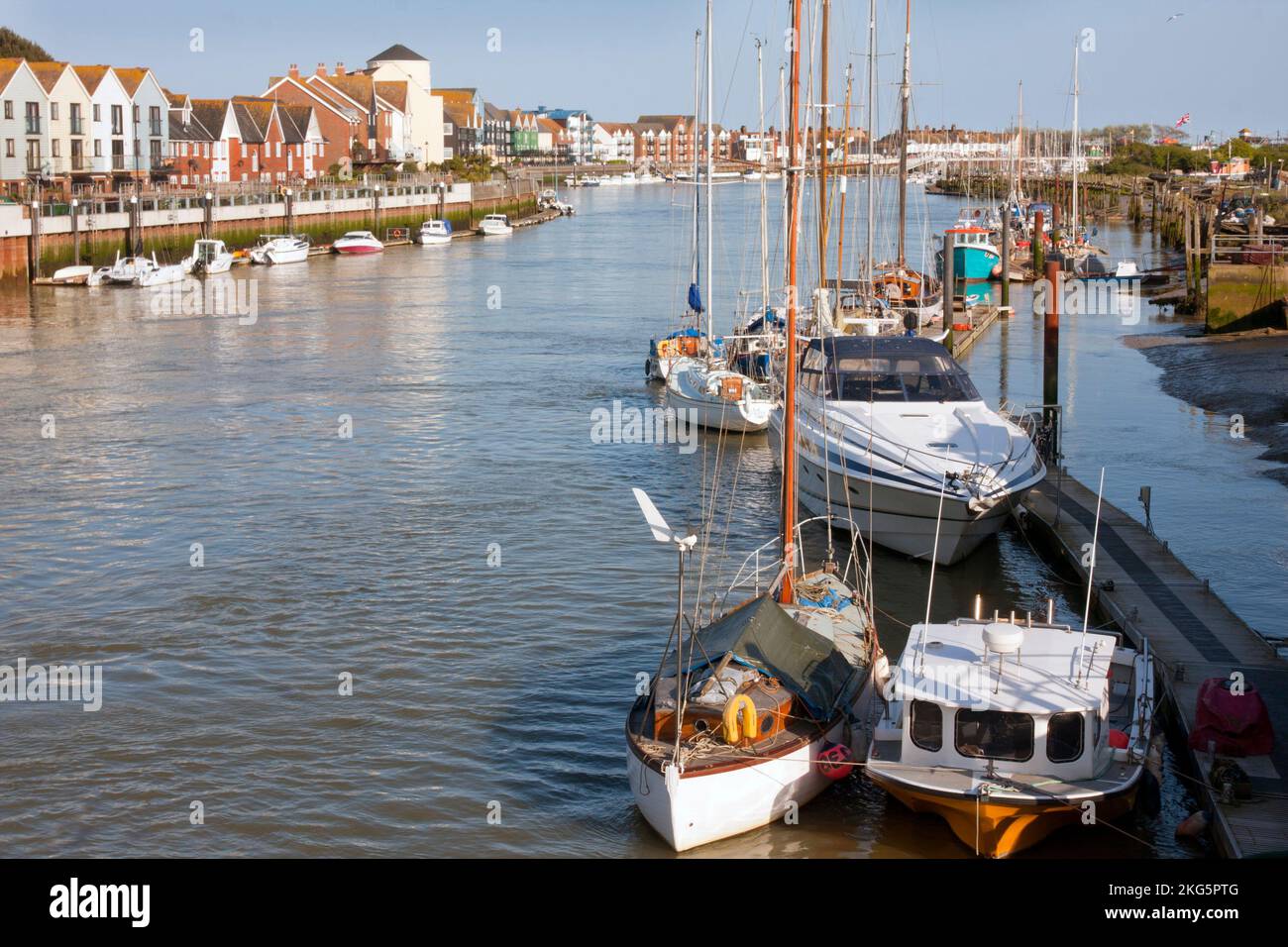 Littlehampton harbour and marina, Arun Valley, West Sussex, England ...