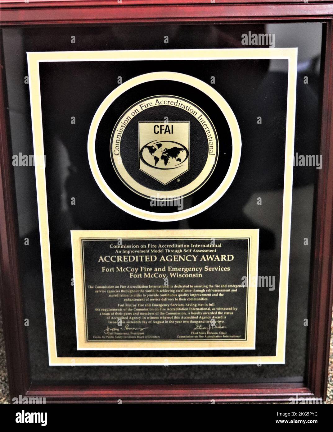 The award for accreditation by the Commission on Fire Accreditation ...