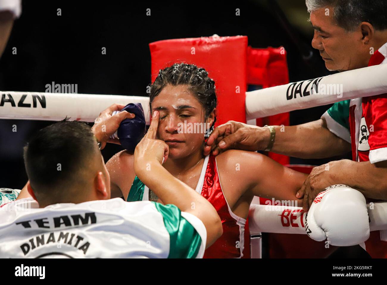 HERMOSILLO, MEXICO - SEPTEMBER 03: Érika 'Dinamita' Cruz (Green white ...